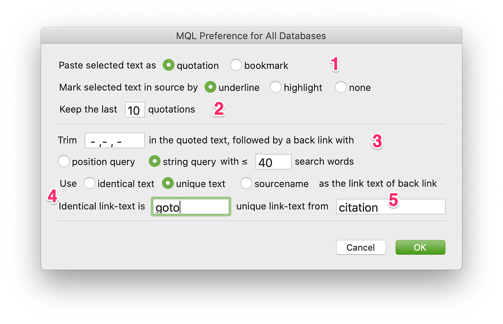 MQL Script: Keep multiple quoted texts and paste them with correct link format to md and rtf ...