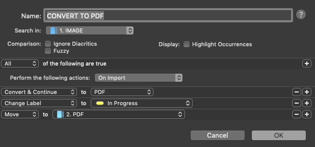Playing with smart rules - sequential steps - Automation - DEVONtechnologies Community