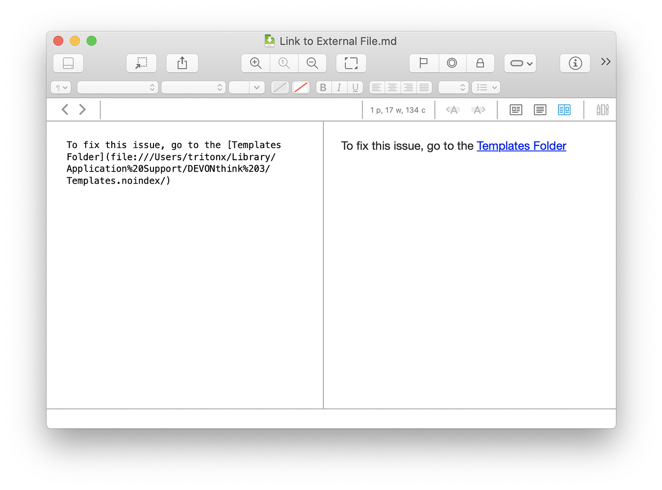 Link to a local file/folder which will open finder from markdown preview? - DEVONthink ...
