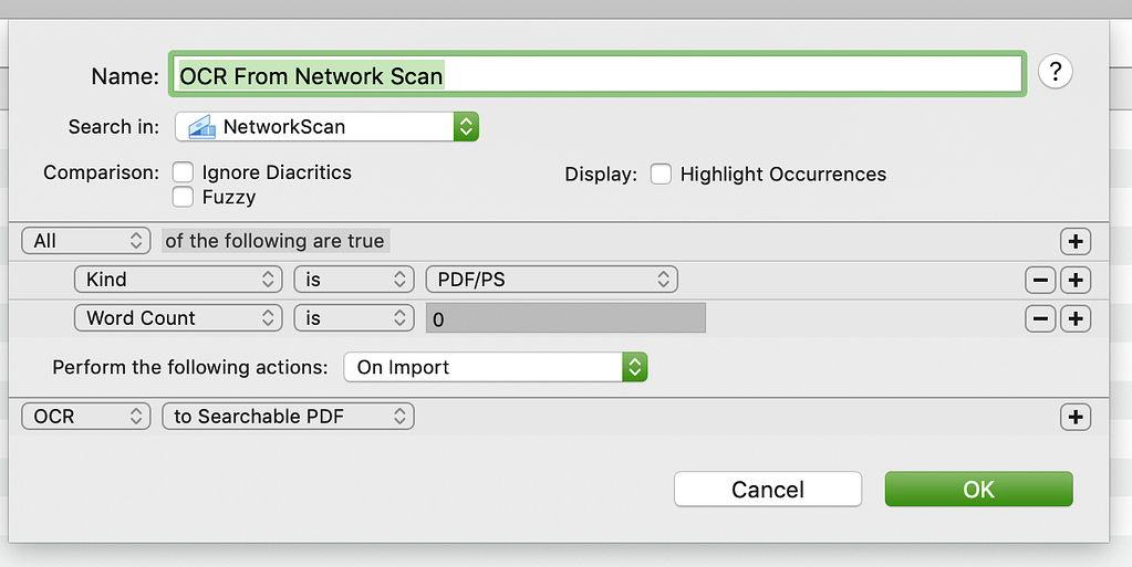 DT3b2 Smart rule issue with OCR - DEVONthink - DEVONtechnologies Community