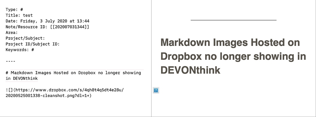 DEVONthink 3 - Dropbox Hosted Markdown Images Not Loading (but used to in Pro Office ...
