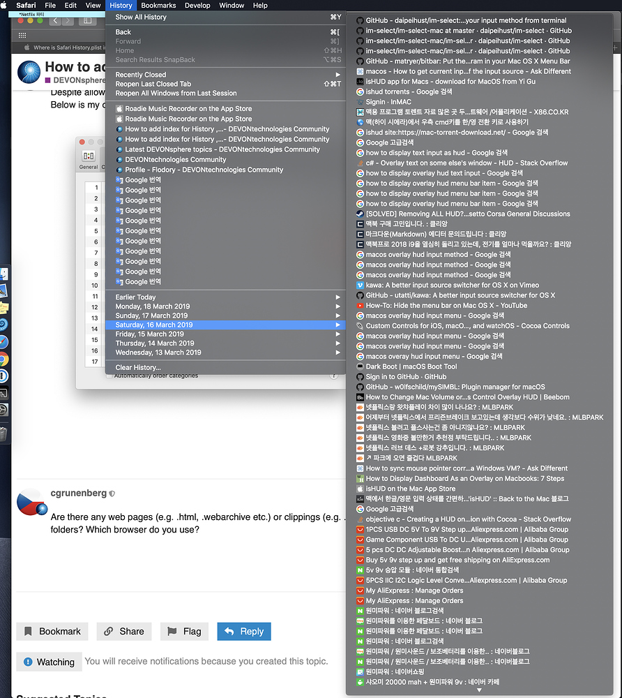 How to add index for History , Web Pages and Clipping? - DEVONsphere - DEVONtechnologies Community