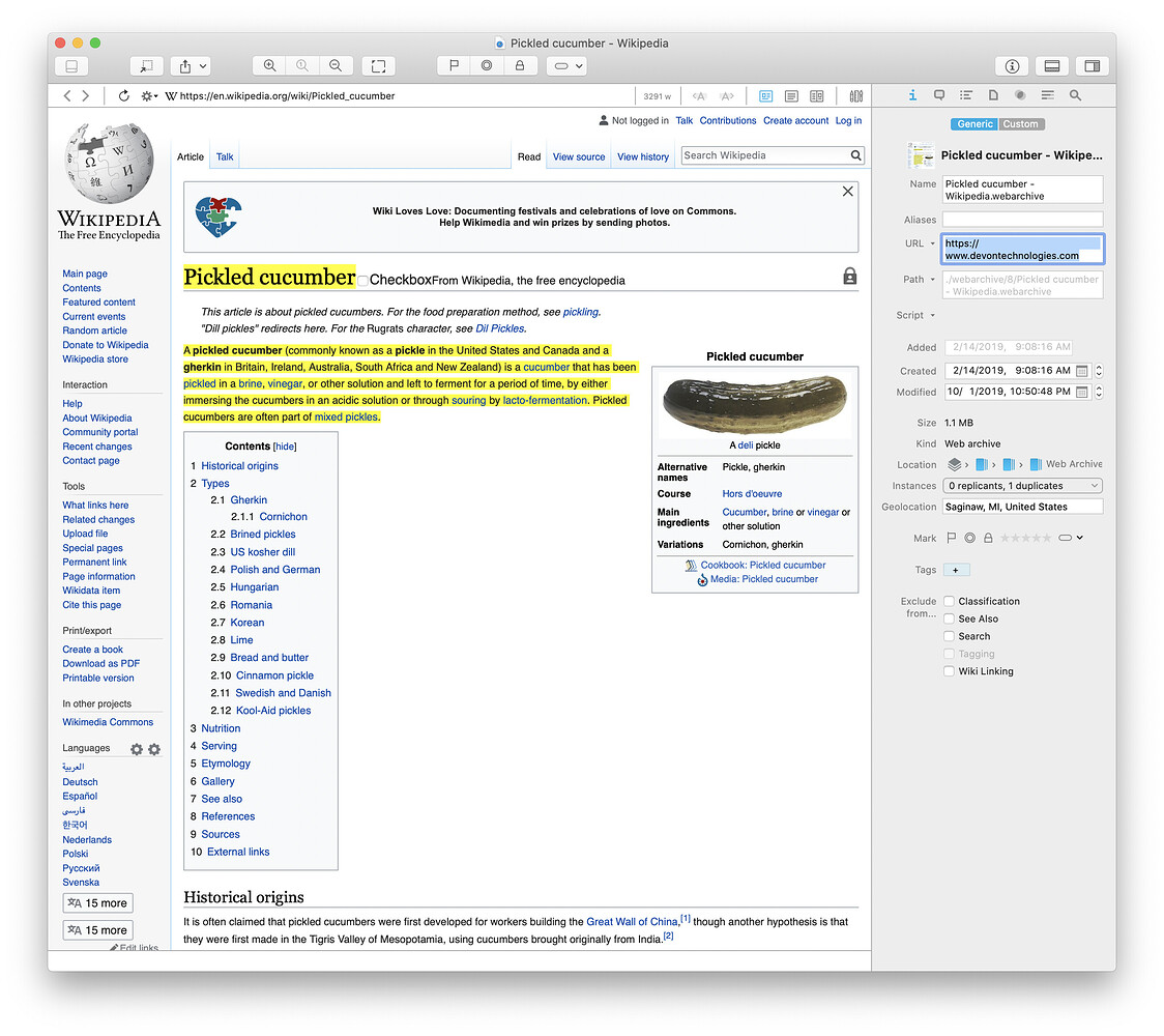Updating webarchives - DEVONthink - DEVONtechnologies Community