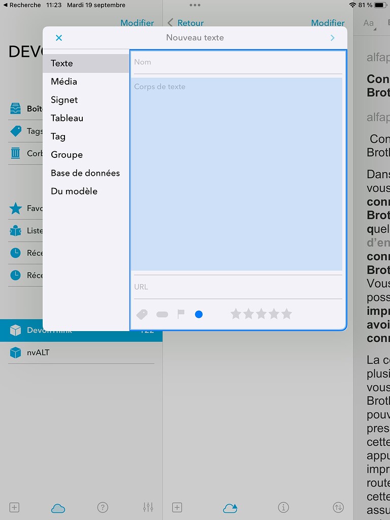 Where is 'rich text' option in DVTTG? - DEVONthink To Go - DEVONtechnologies Community