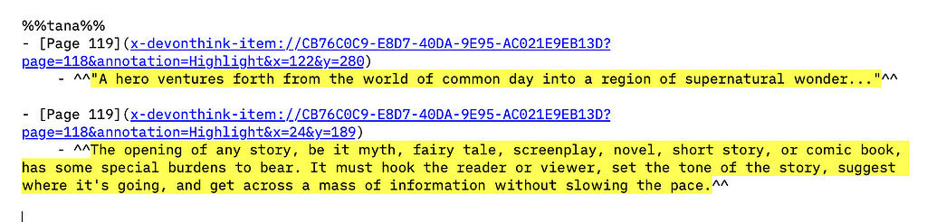 Change default format/template for Summarize Highlights > Markdown ...