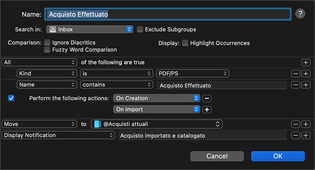 Smart Rule doesn't automatically start - DEVONthink - DEVONtechnologies Community