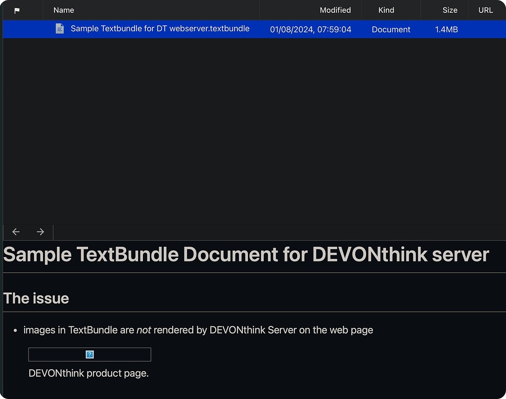 DEVONthink Server -- doesn't show images in textbundle files - DEVONthink - DEVONtechnologies ...