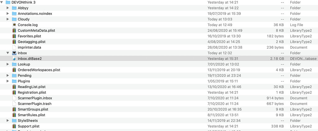 Inbox database issues - DEVONthink - DEVONtechnologies Community