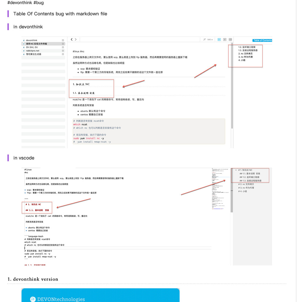 Table Of Contents Bug With Markdown File Devonthink Devontechnologies Community