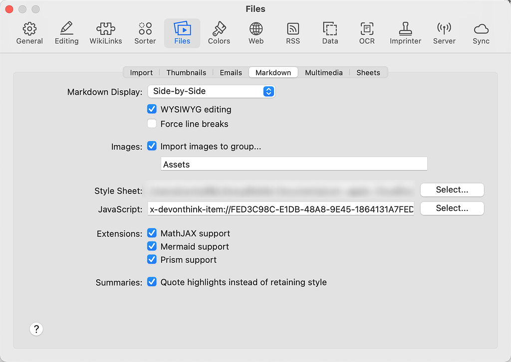 Custom javascript not work in markdown - DEVONthink - DEVONtechnologies ...