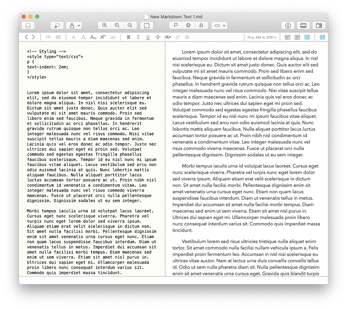 Basic Markdown Paragraph Indent Devonthink To Go Devontechnologies Community