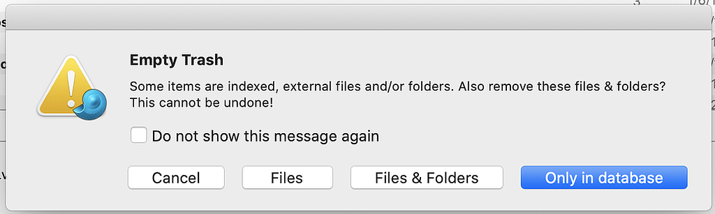 How to show the option of delete again? - DEVONthink - DEVONtechnologies Community