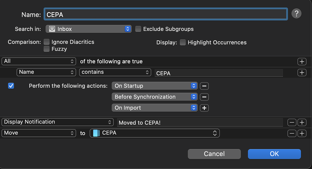 Create a Smart Rule using AppleScript? - Automation - DEVONtechnologies Community