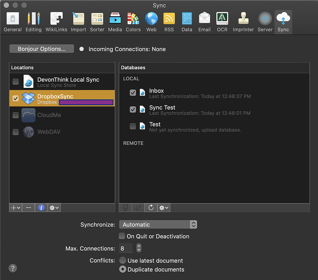 DevonThink (desktop + togo) and Dropbox - DEVONthink ...