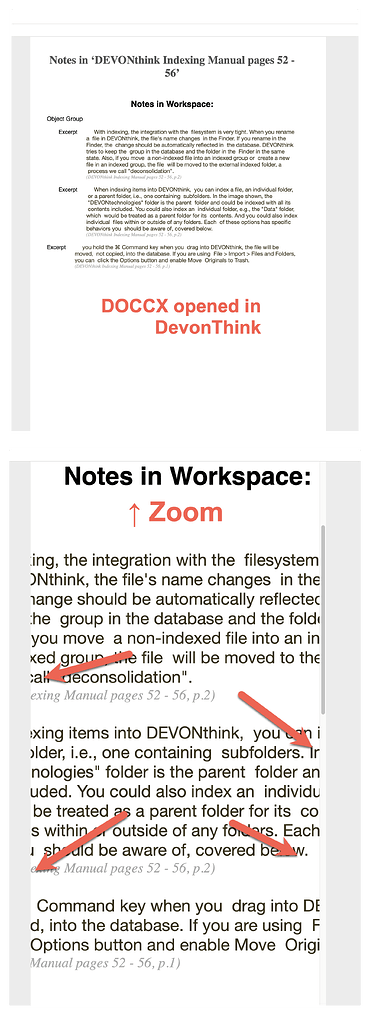 Wish List Increase Horizontal Size Of Reading Pane For Ms Word Docx Documents Devonthink