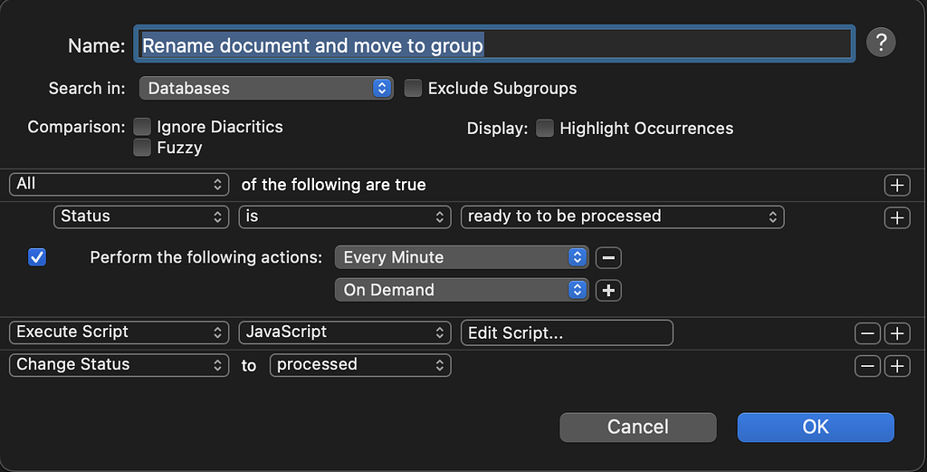 Error "on performSmartRule (Error: Error: AppleEvent timed out.)" when running a smart rule wit ...