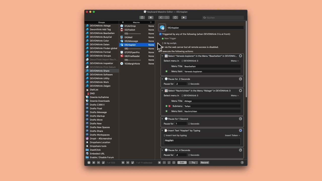 Script to send iMessage - DEVONthink - DEVONtechnologies Community