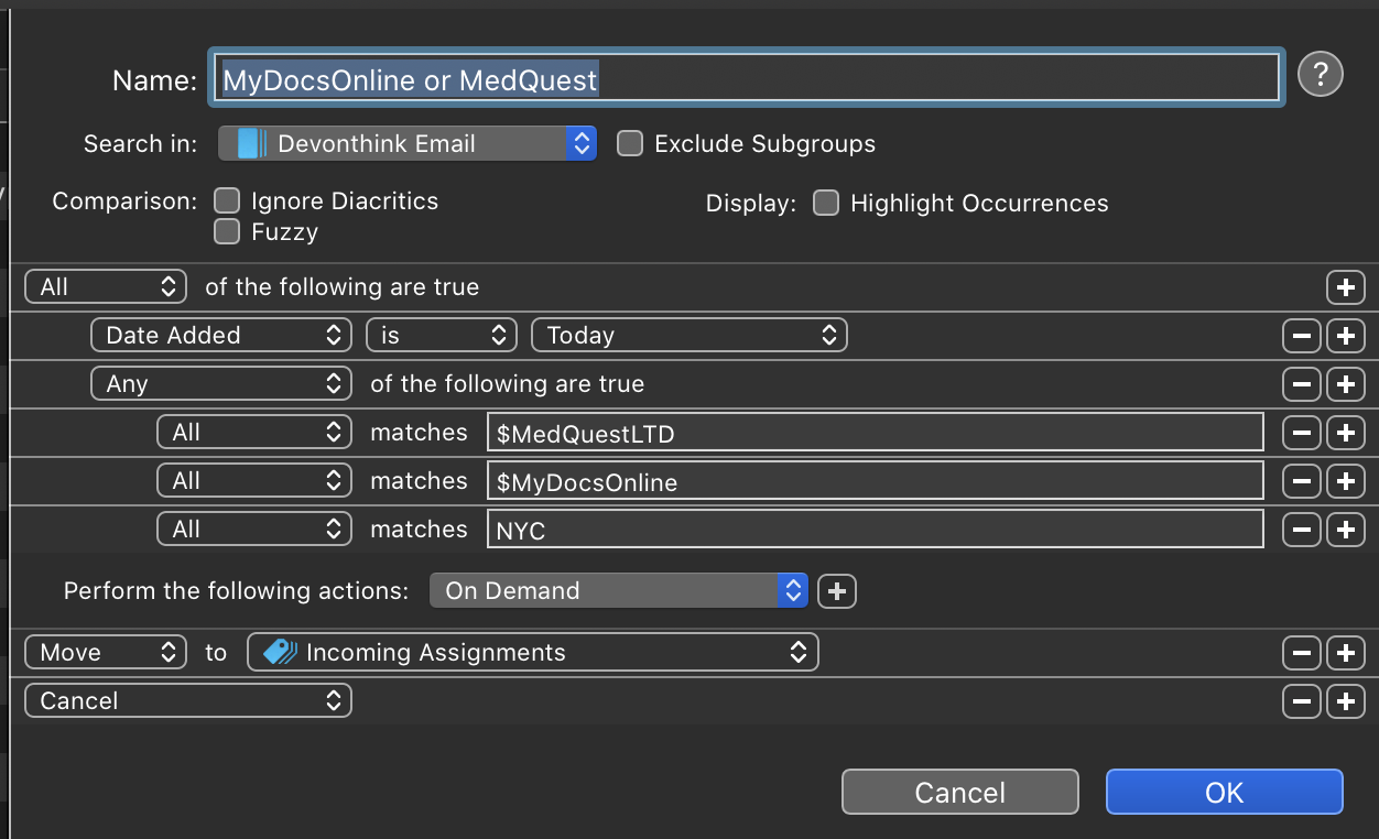 Smart Rule Logic - DEVONthink - DEVONtechnologies Community