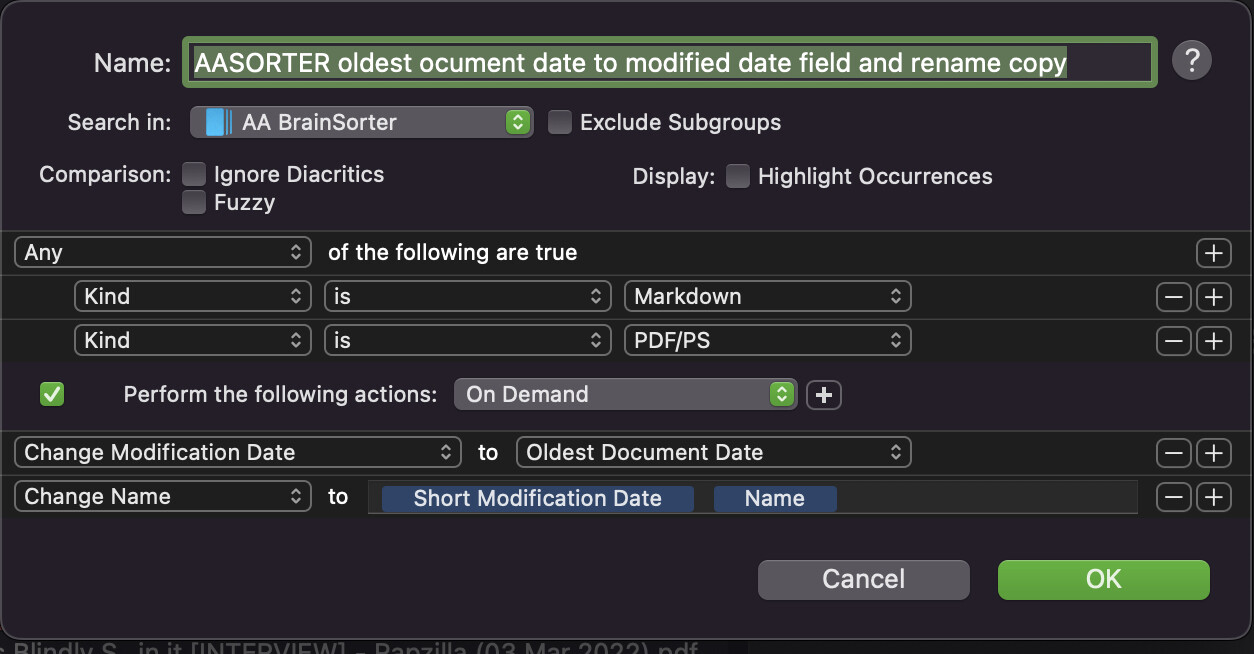 Trying to capture the actual document date instead of the import date from the sorter ...