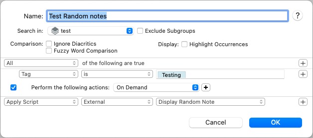 "Display Random Note" AppleScript not working as intended - DEVONthink - DEVONtechnologies Community