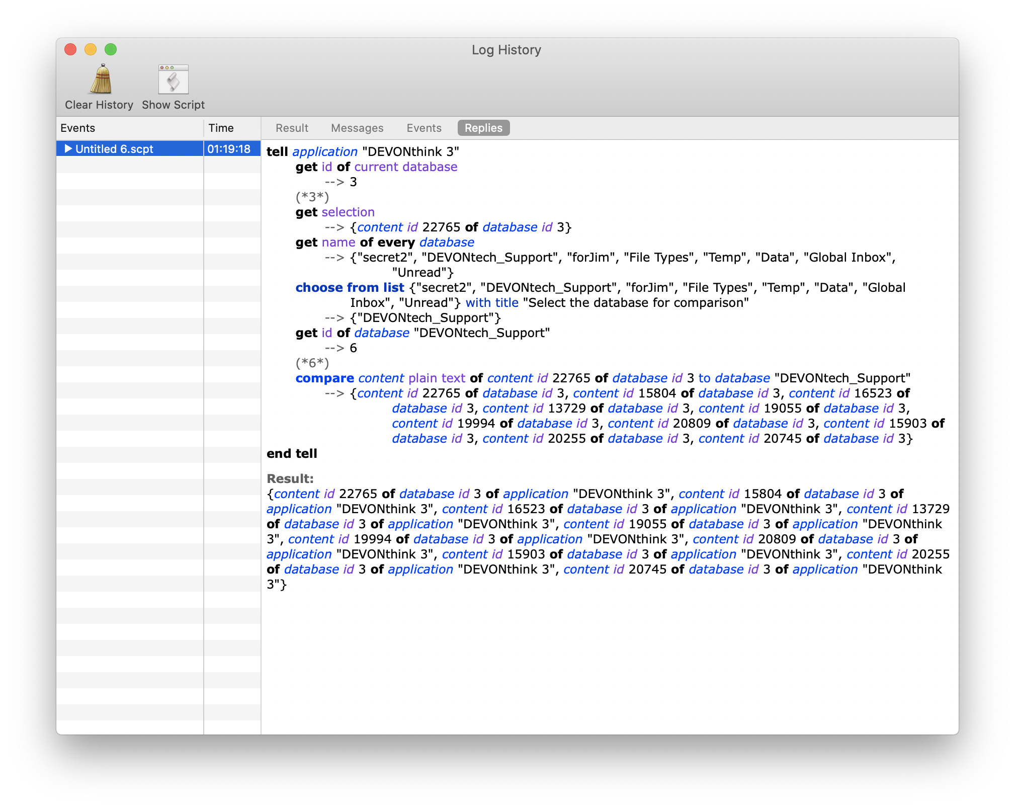 Trying to compare record to a given database - Automation - DEVONtechnologies Community