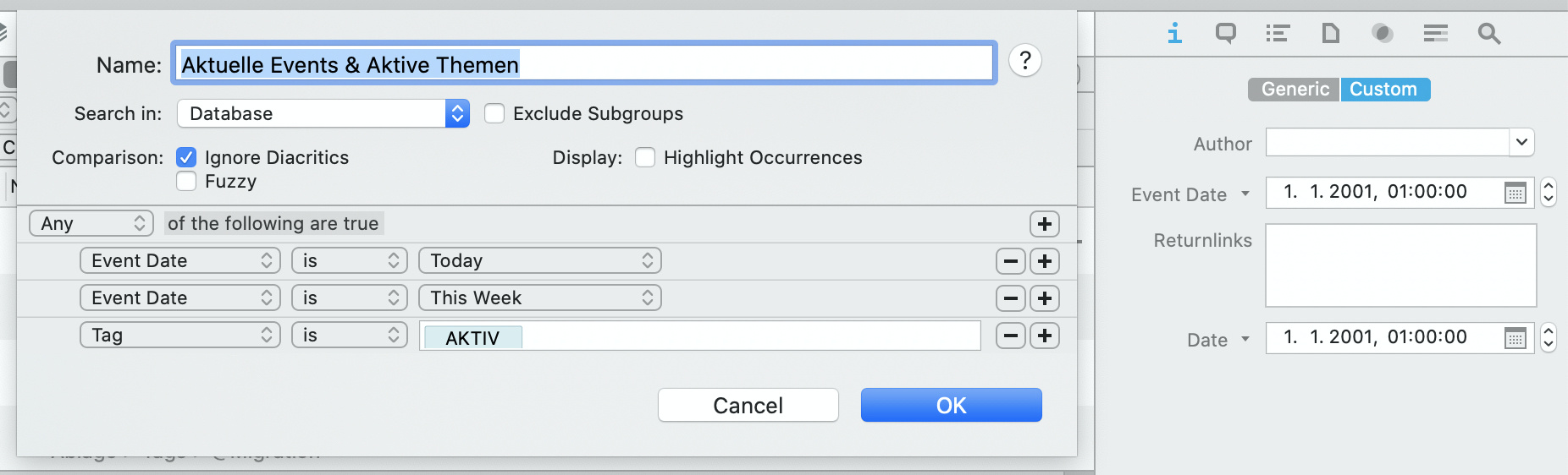 Search metadata of type datetime - DEVONthink - DEVONtechnologies Community