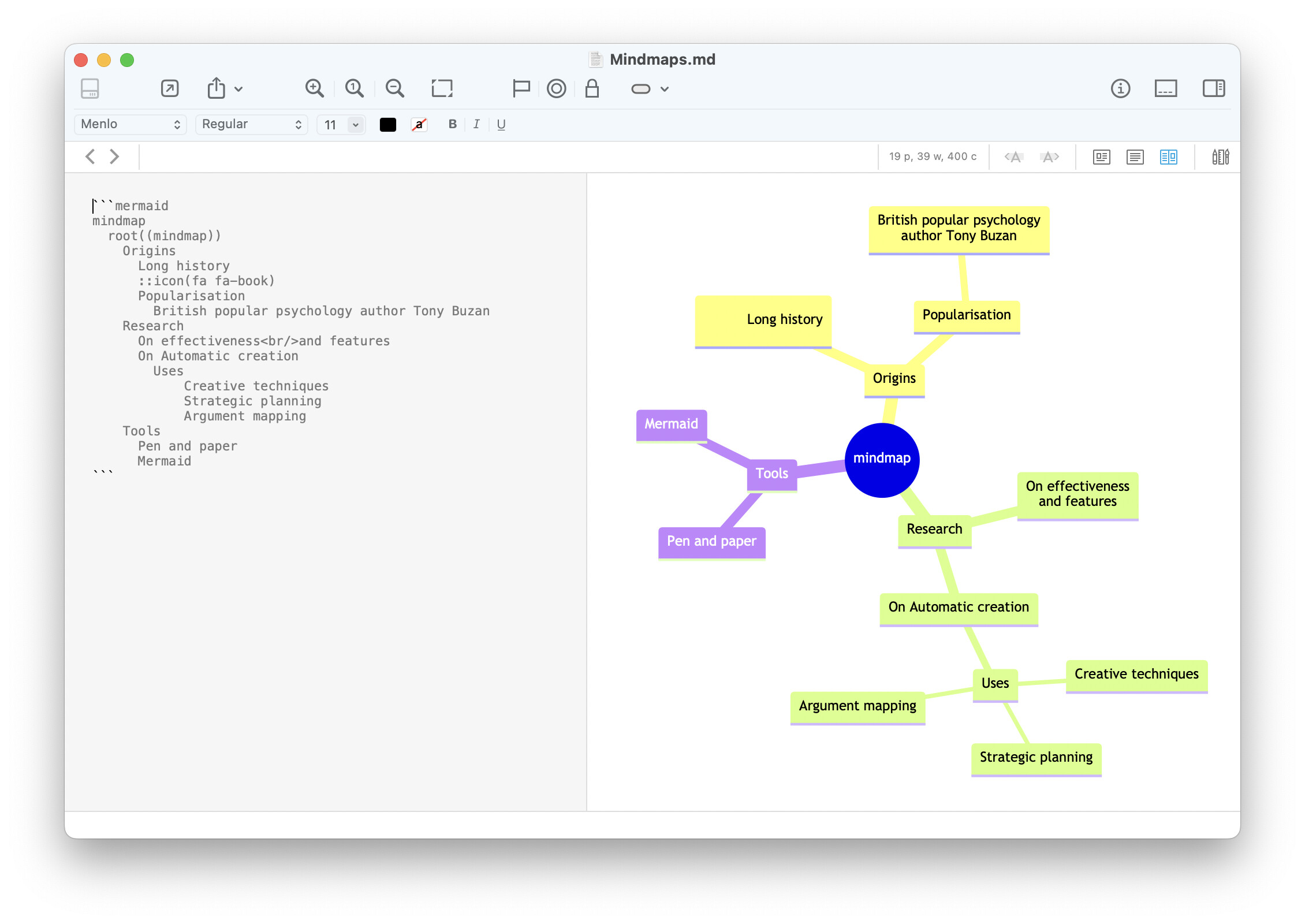 Mindmap graph in mermaid version 9.3.0 not rendered in DEVONthink and ...